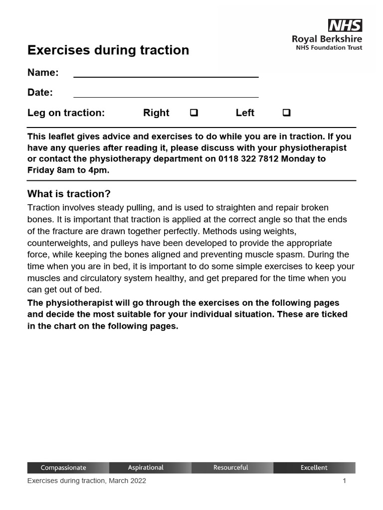 Exercises for Knee Traction Recovery | PDF | Knee | Anatomical Terms Of ...