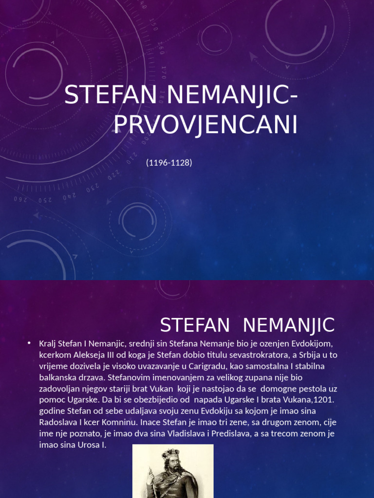 Stefan Nemanjic - Prvovjencani | PDF