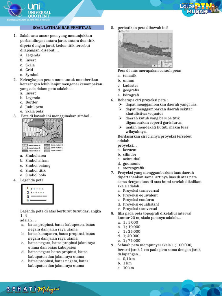 Latihan Soal Bab 2 Peta Kelas 10 Geo | PDF