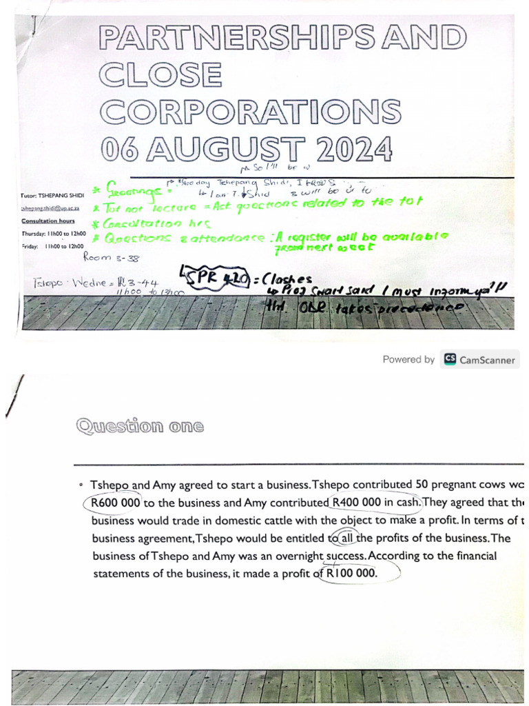 Tutorial 1 (Partnership) | PDF