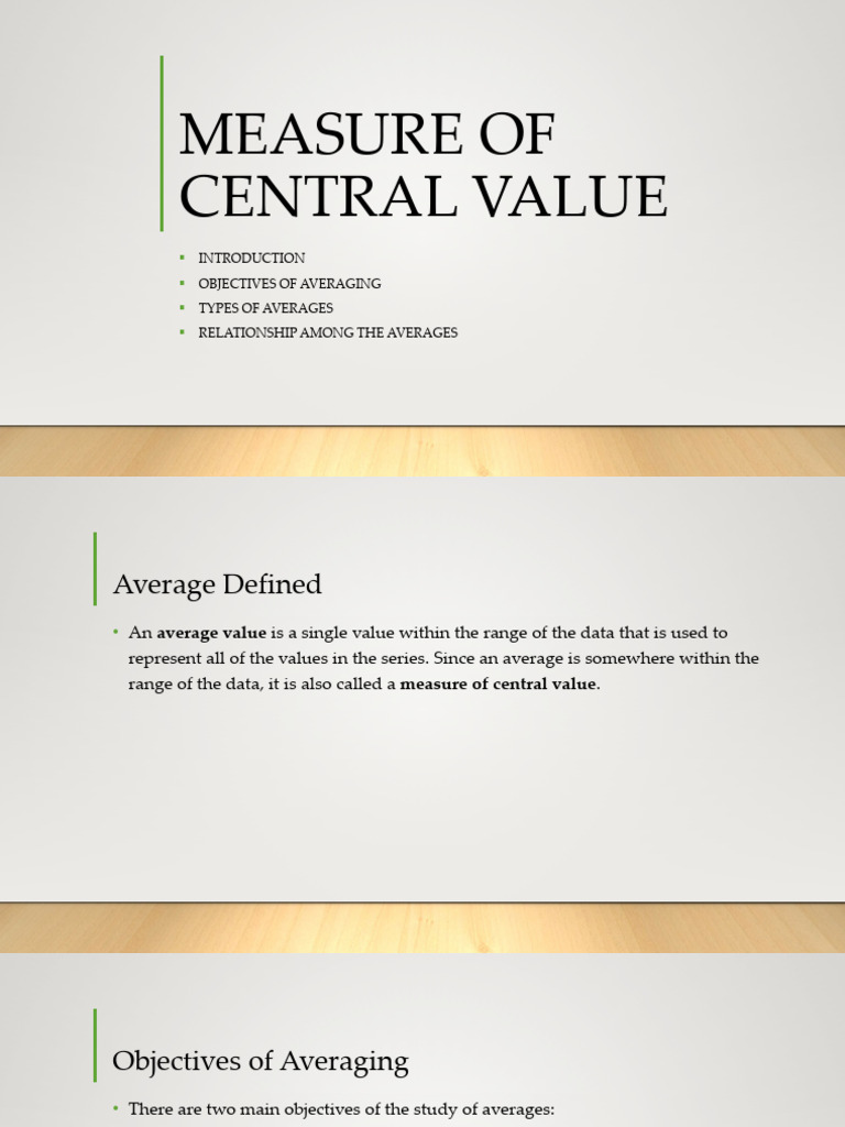 Understanding Measures of Central Value | PDF | Mode (Statistics) | Average