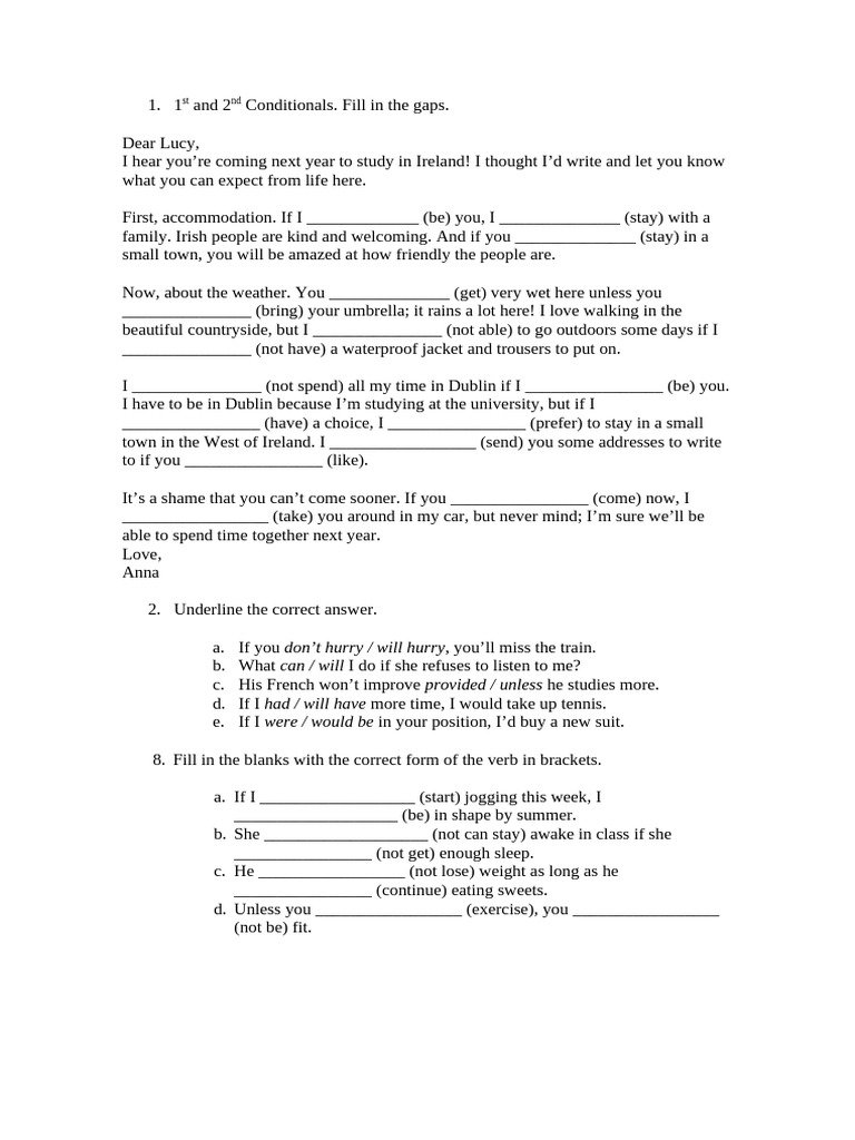1st and 2nd Conditionals | PDF