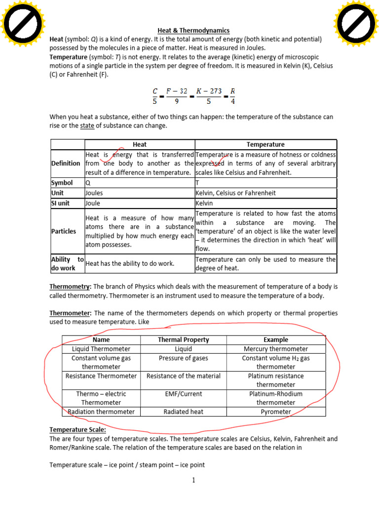 Chapter-1 Thermal Physics | PDF | Temperature | Heat