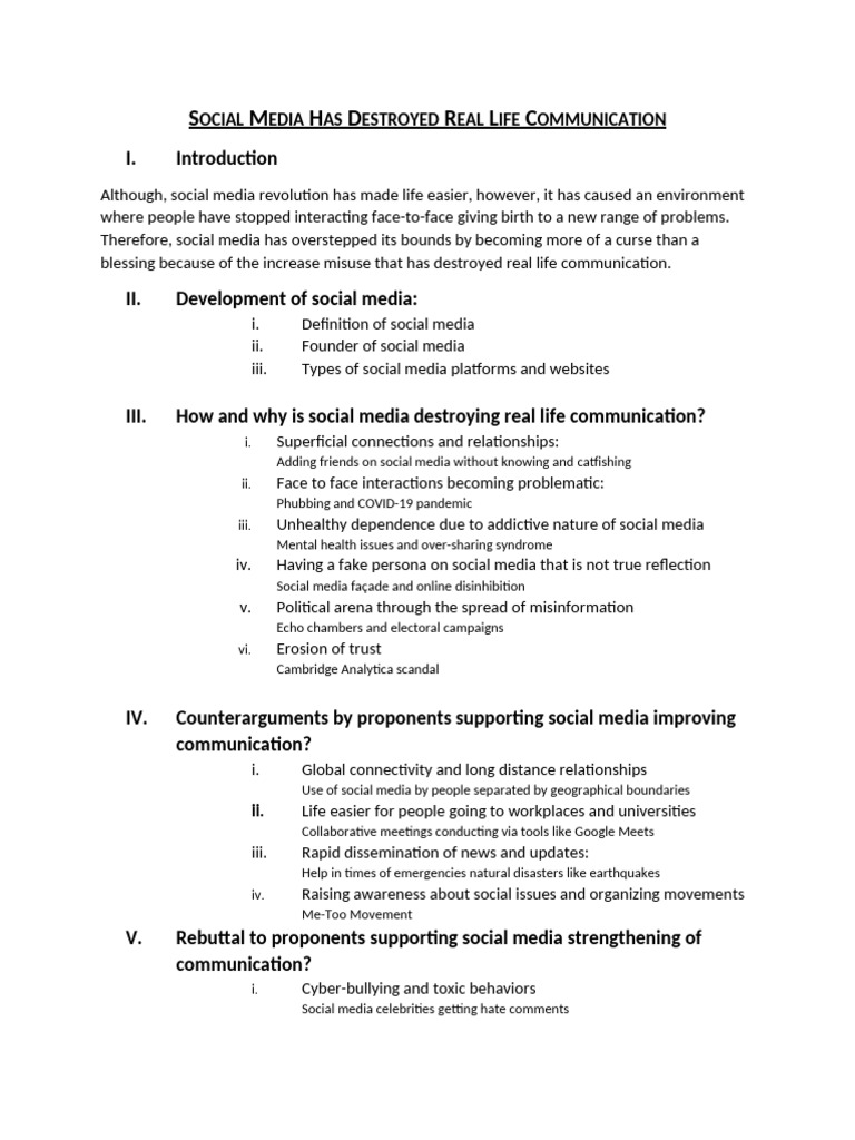 2 January-Social Media Has Destroyed Real Life Communication | PDF ...