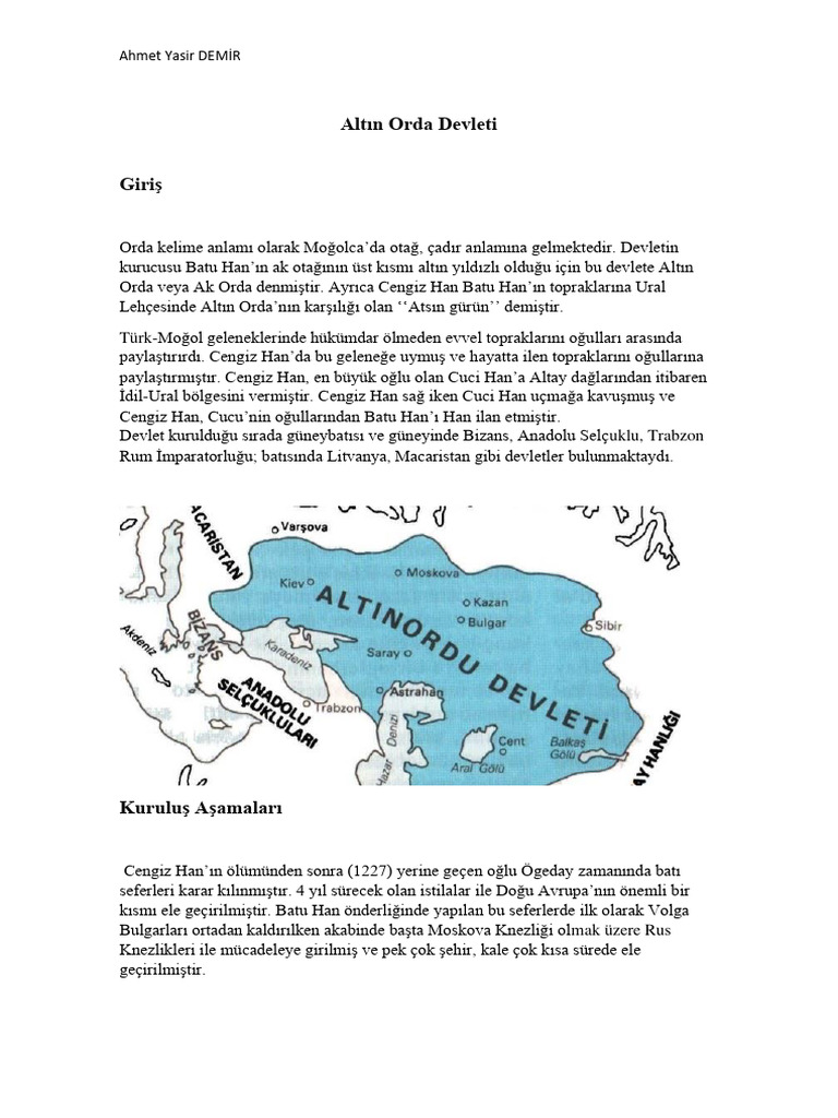 Altin Orda Devleti 1 2 | PDF