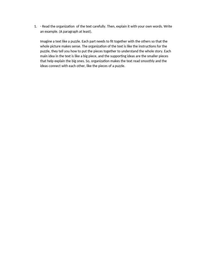 Read The Organization of The Text Carefully | PDF