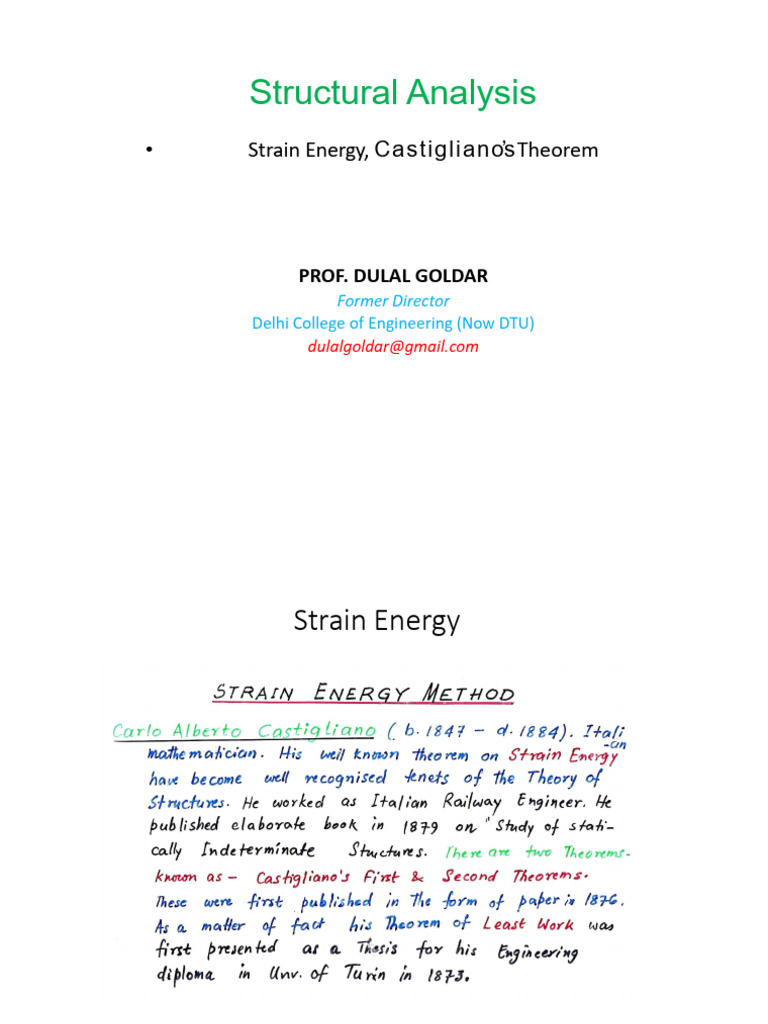 PPTs On Strain Energy Method-12!11!2024 | PDF