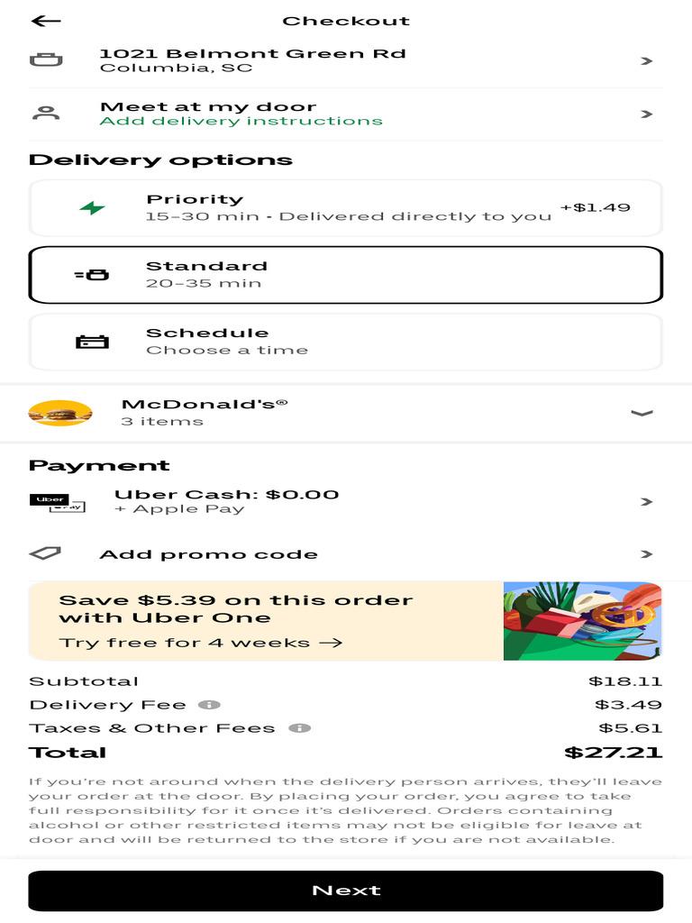 Checkout Uber Eats | PDF