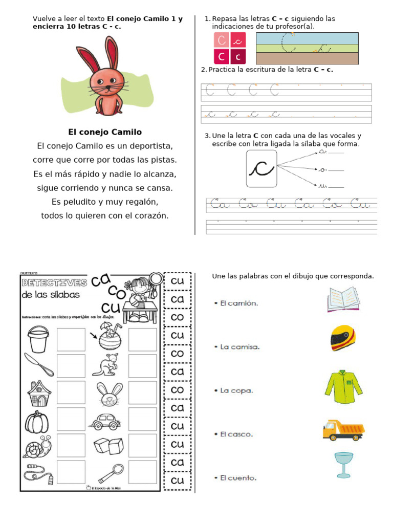 12 Actividales Letra C Fuerte | PDF