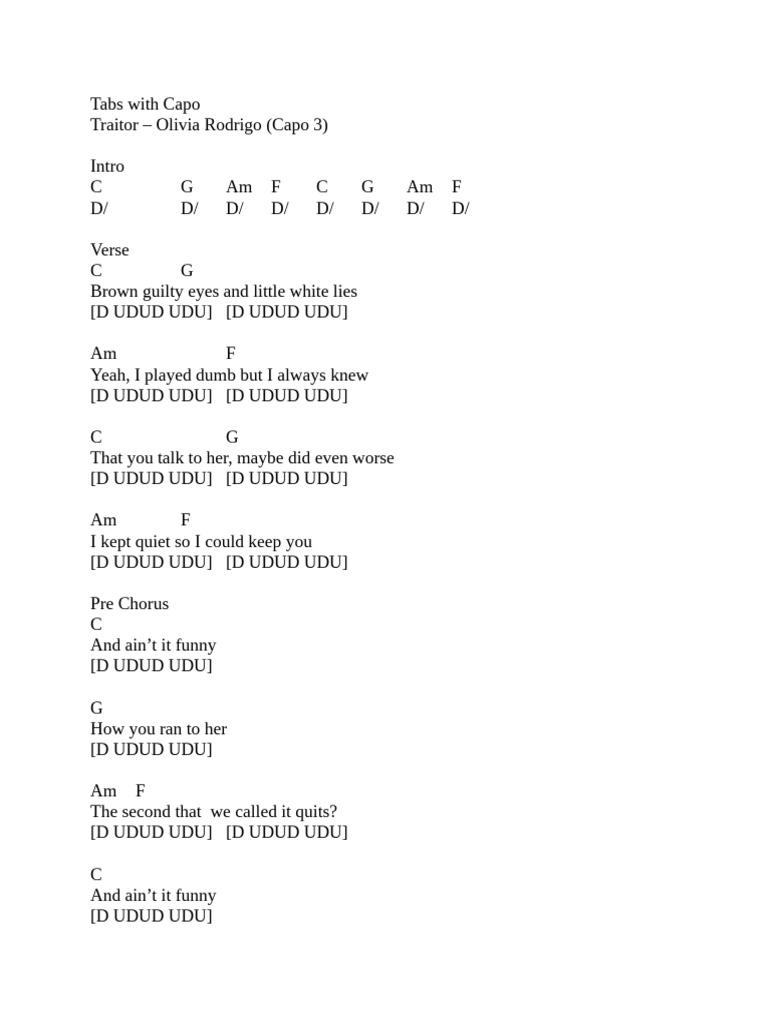 Ukulele Tabs With Capo | PDF