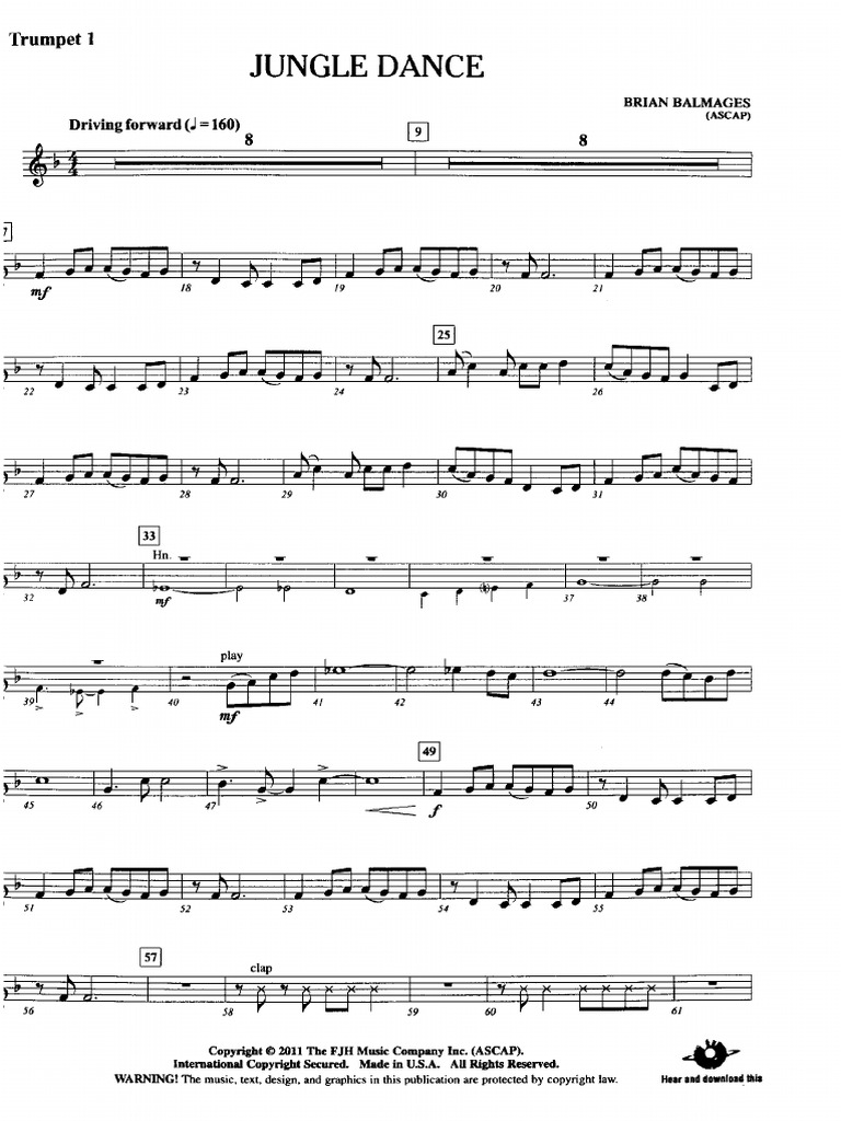 Jungle Dance - Trumpet Parts | PDF
