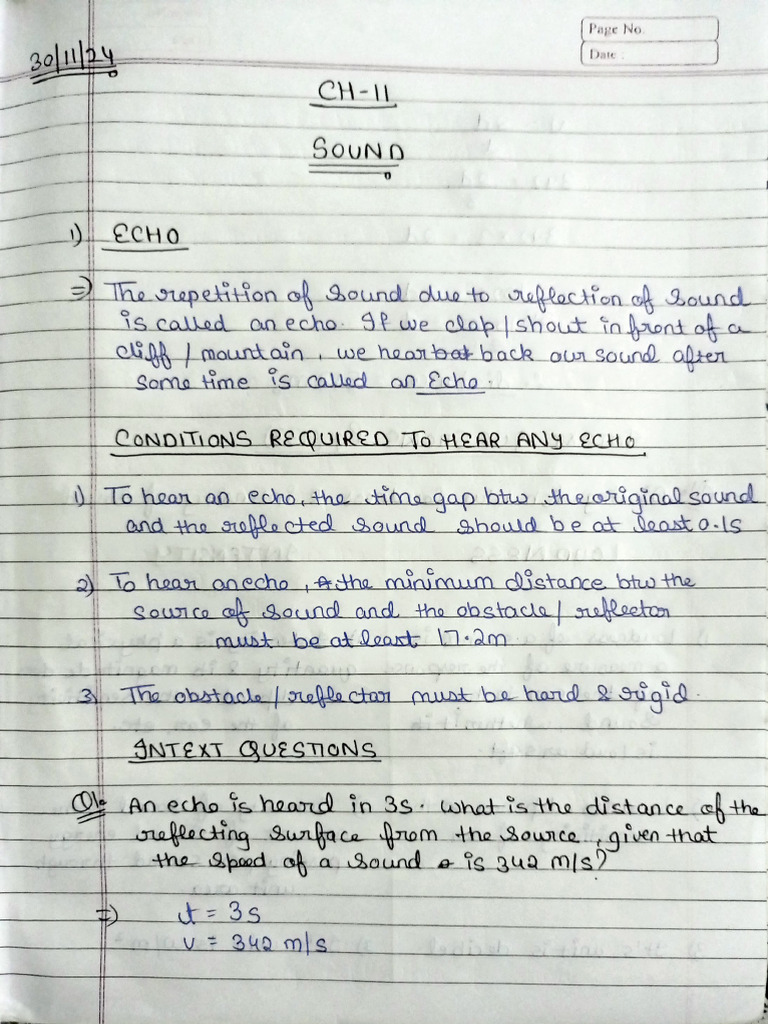 Ch-11 Sound Notes... | PDF