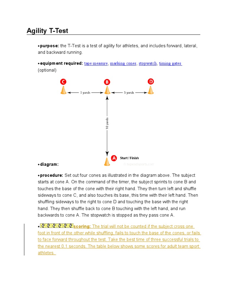 Agility T Test | PDF