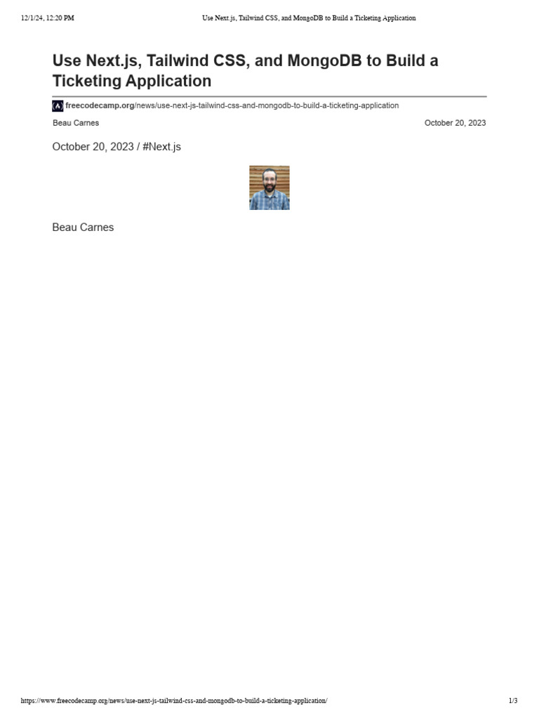 Use Next - JS, Tailwind CSS, and MongoDB To Build A Ticketing ...