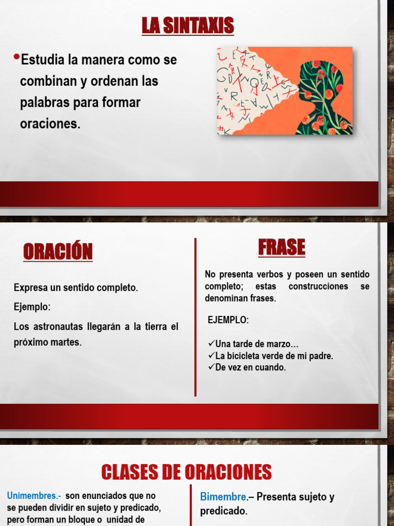 Tipos de Oraciones y Frases en Sintaxis | PDF