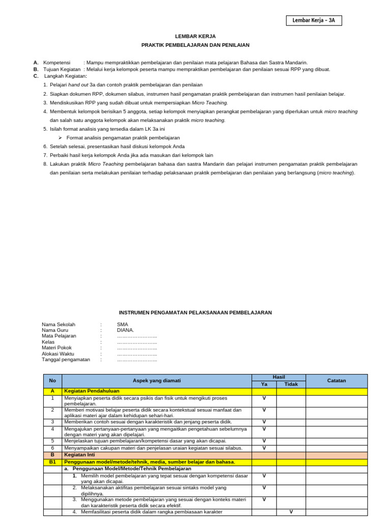 LK 3a - B.mandarin | PDF