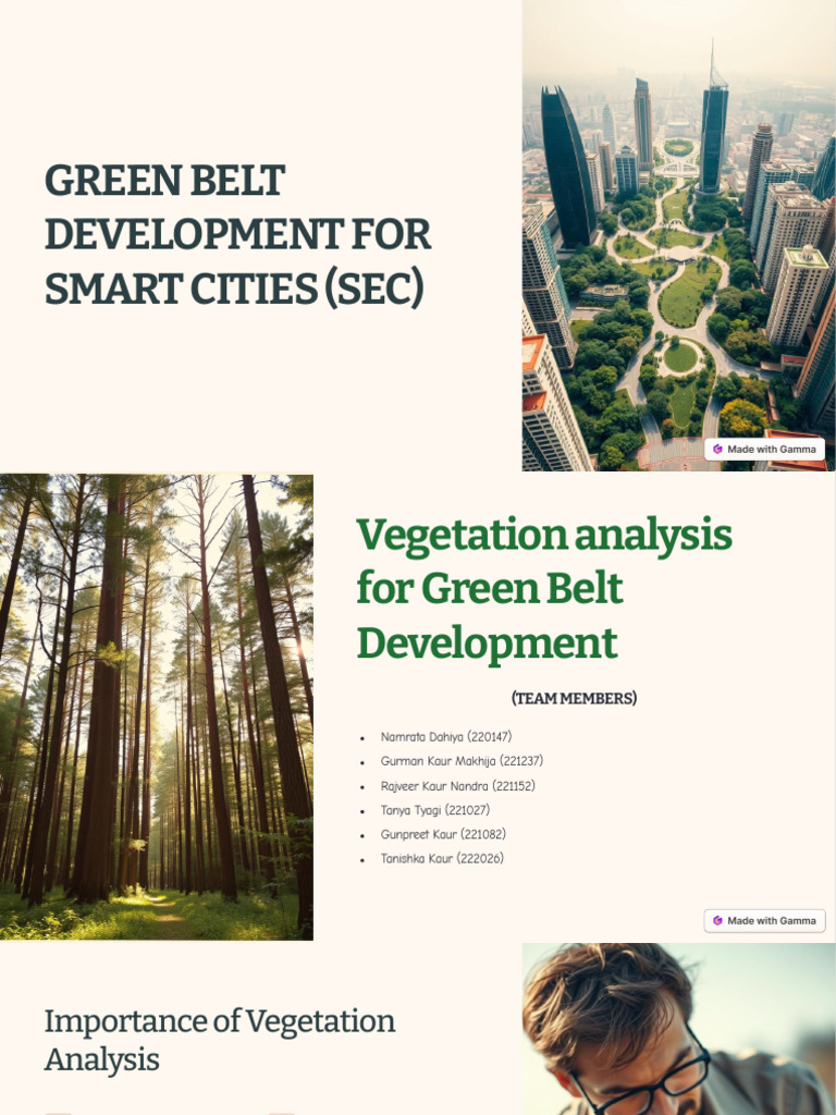 Vegetation Analysis for Green Belt Development | PDF | Biodiversity ...