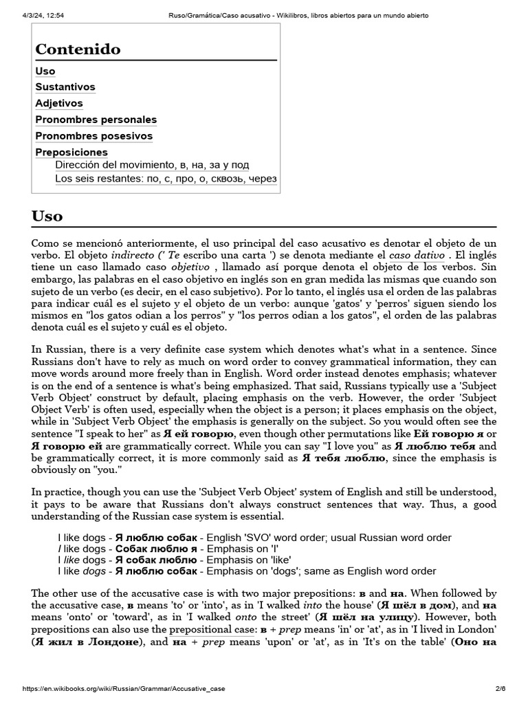 Caso Acusativo | PDF | Grammatical Gender | Plural