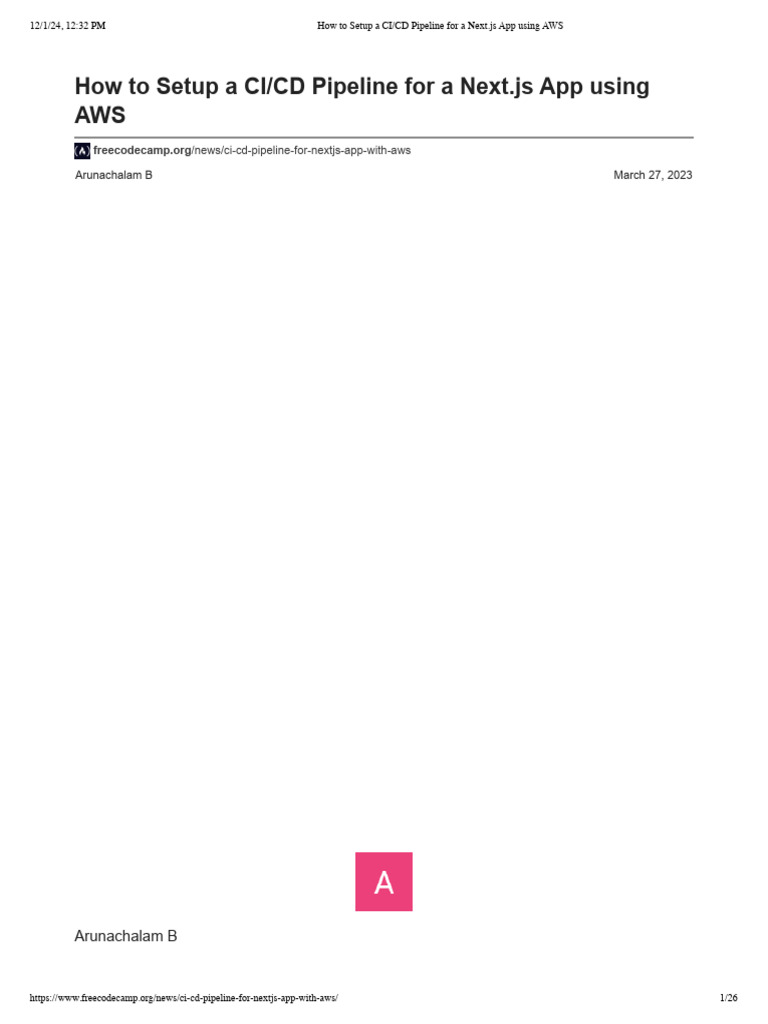 How To Setup A CI - CD Pipeline For A Next - Js App Using AWS | PDF ... How To Setup A CI - CD Pipeline For A Next - Js App Using AWS | PDF ...