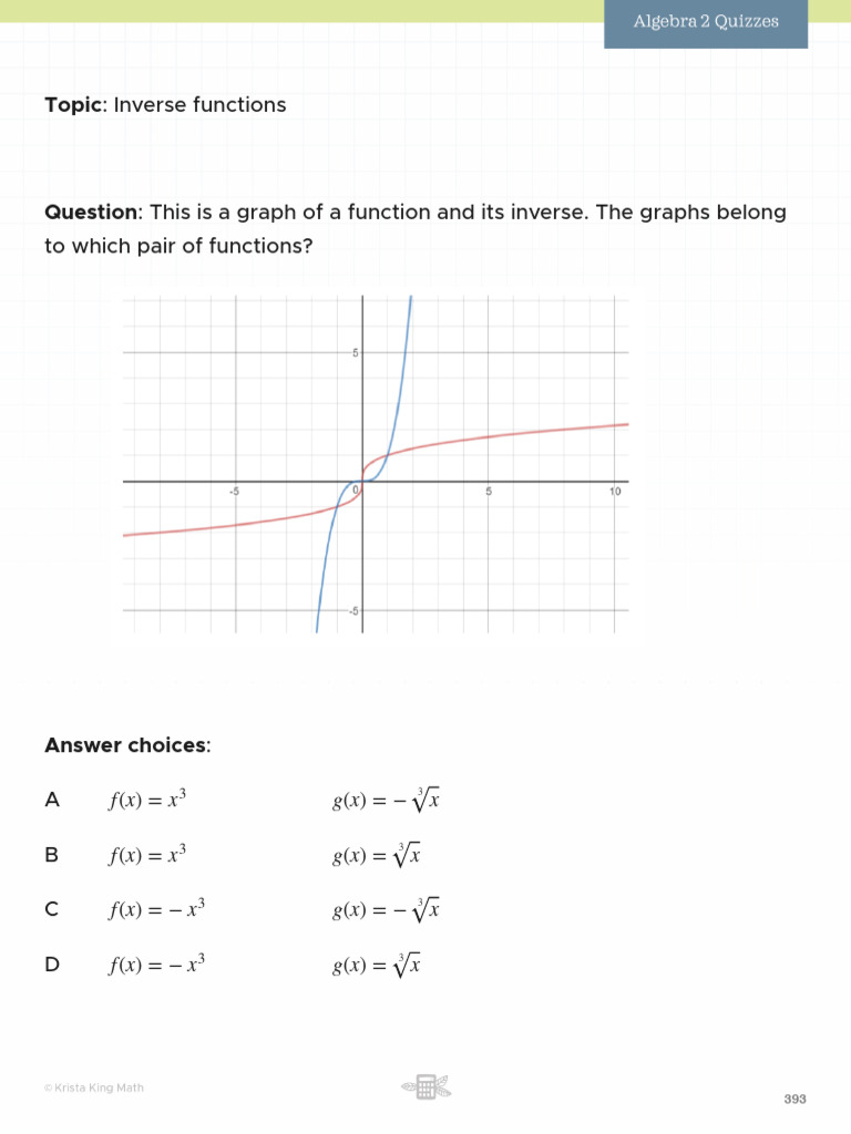 2.4 Inverse Functions PDF | PDF | Function (Mathematics) | Mathematical Analysis