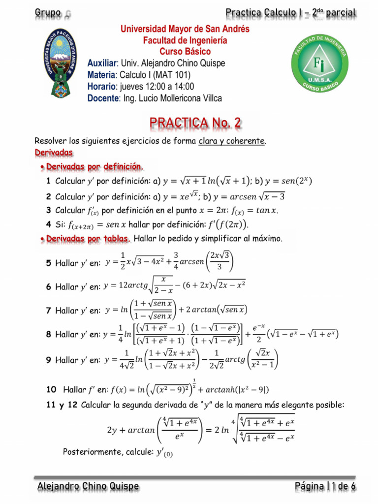Practica 2do Parcial MAT101 G-E | PDF