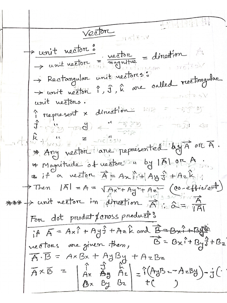 Phy111 Vector Note | PDF