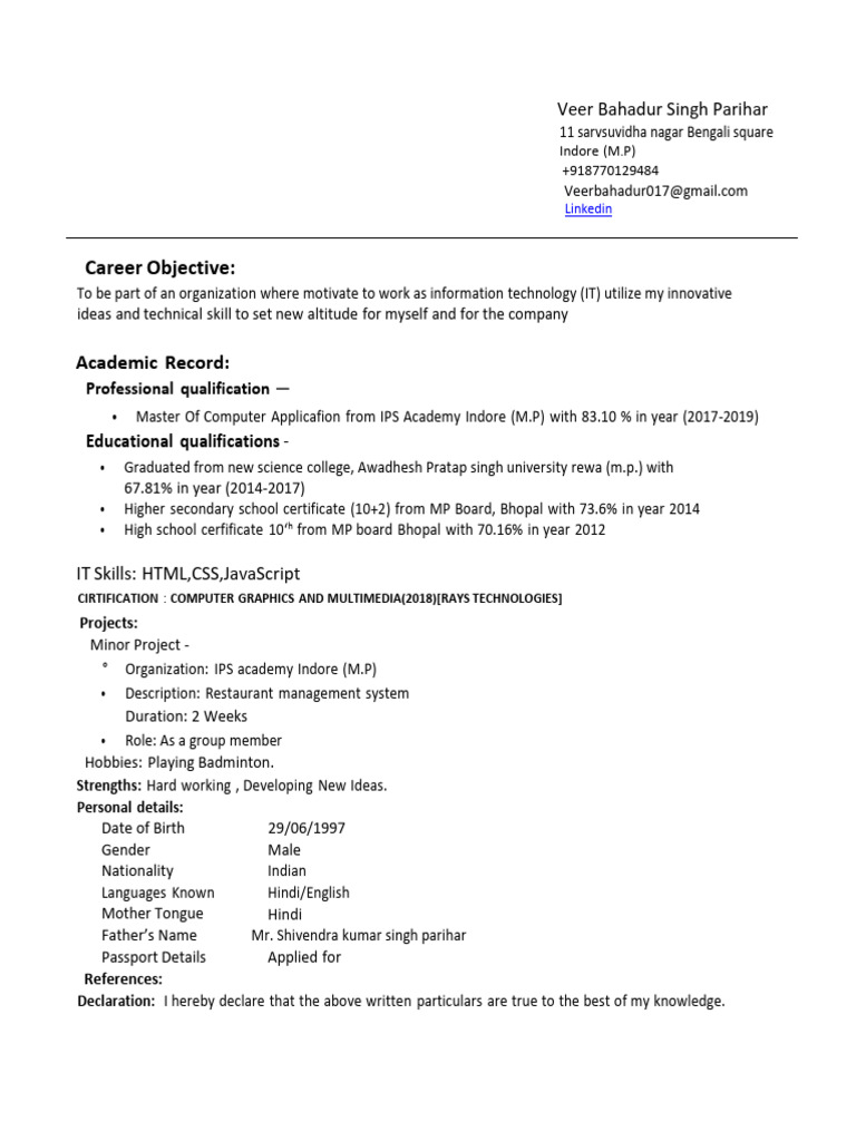 Veer Resume11 | PDF