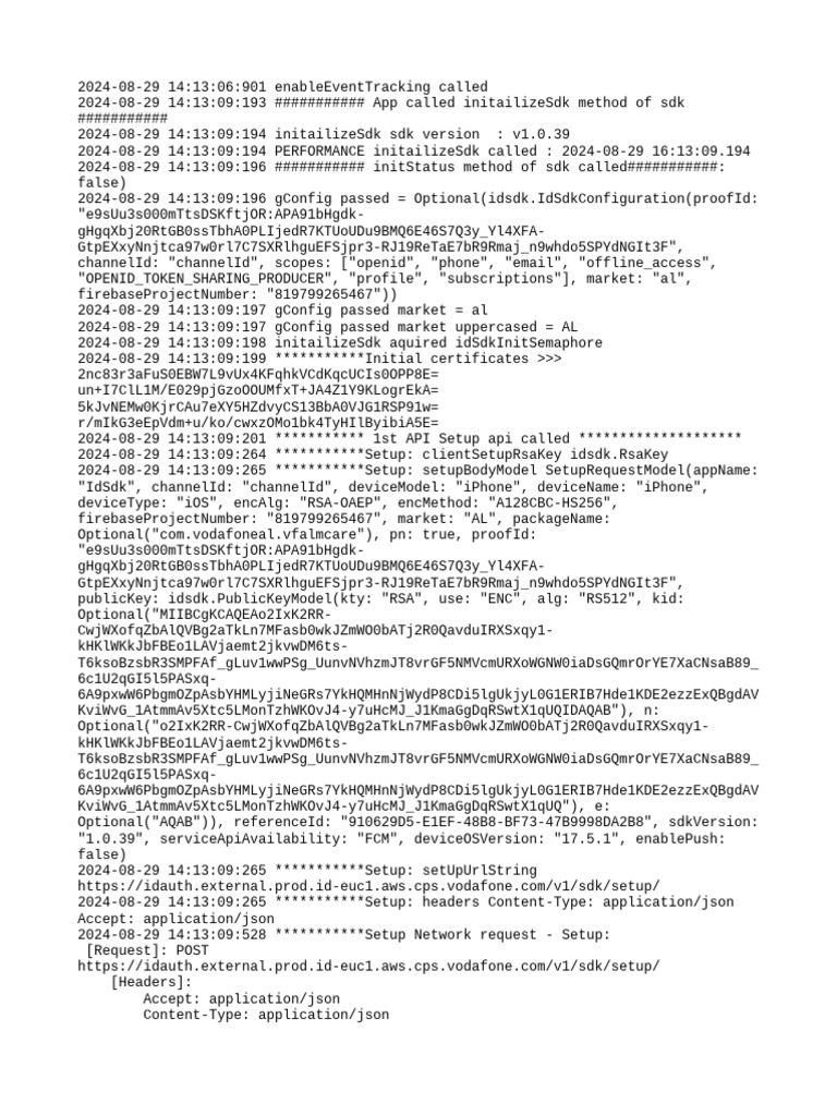 Id SDK Logs | PDF | Ios | Computer Security