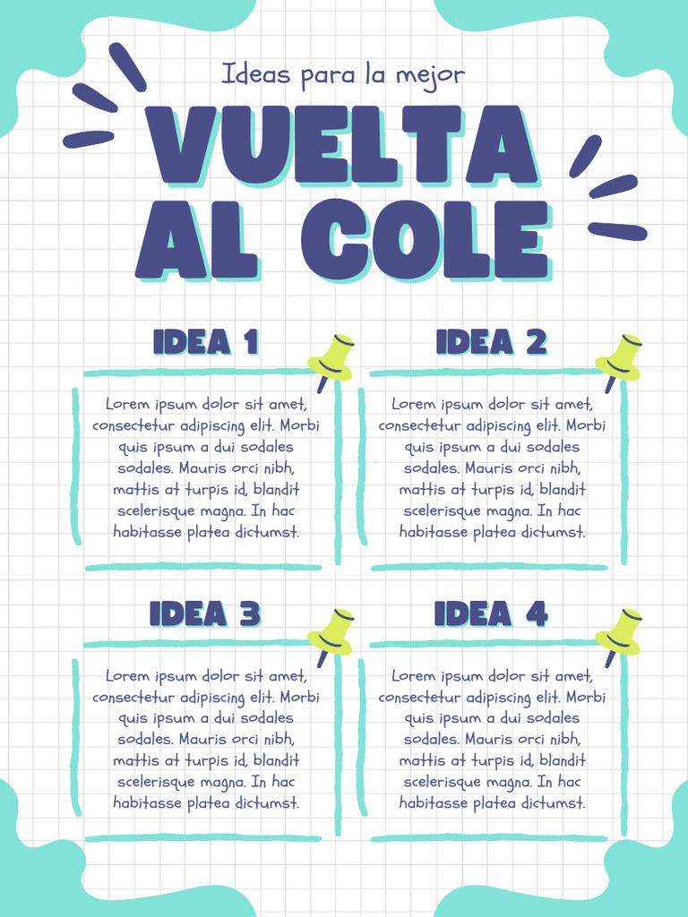 Documento A4 Cartel Ideas Vuelta Al Cole Orgánico Turquesa PDF | PDF