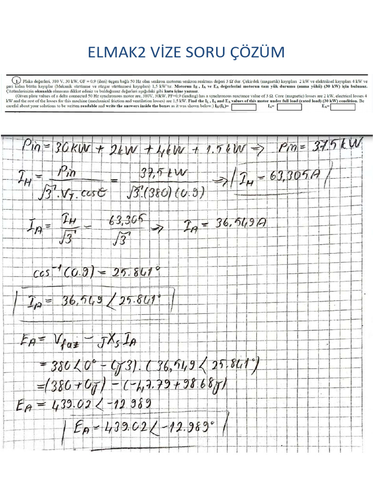 Elmak2 Vize Cevaplar | PDF