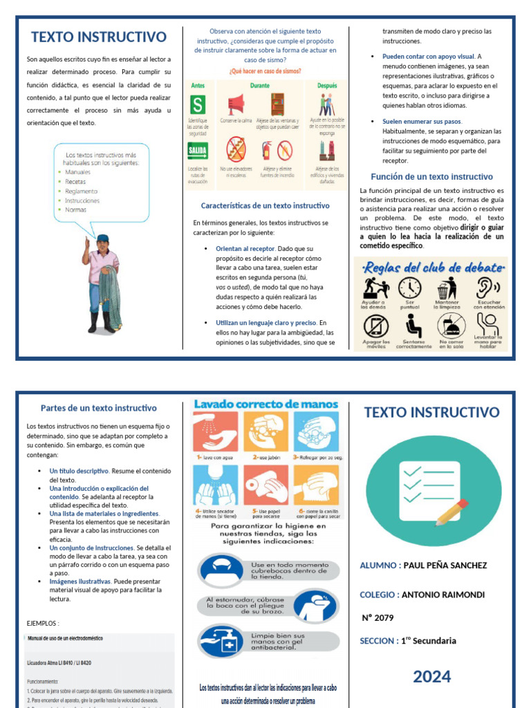 Características De Textos Instructivos Pdf Comunicación Humana