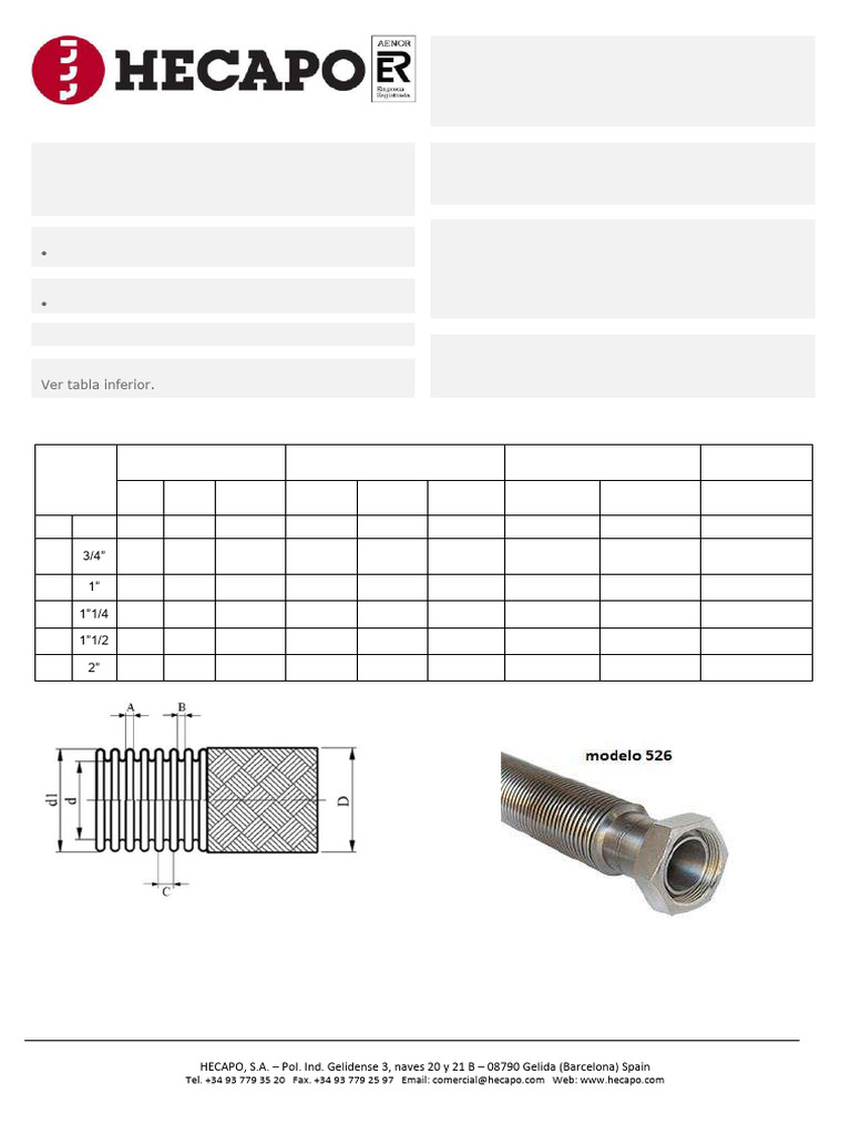 Ficha Tecnica Flexible Industrial 5263480000 | PDF | Sector secundario ...