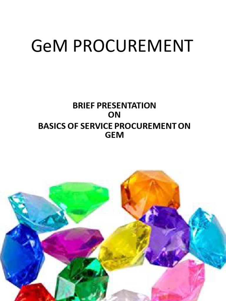 GeM - Basics of Service Procurement | PDF | Procurement | Service Level Agreement