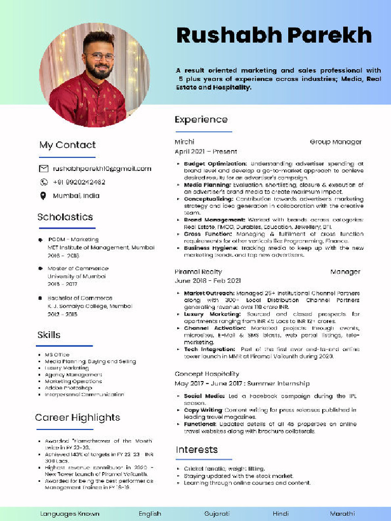 Rushabh Parekh - CV | PDF