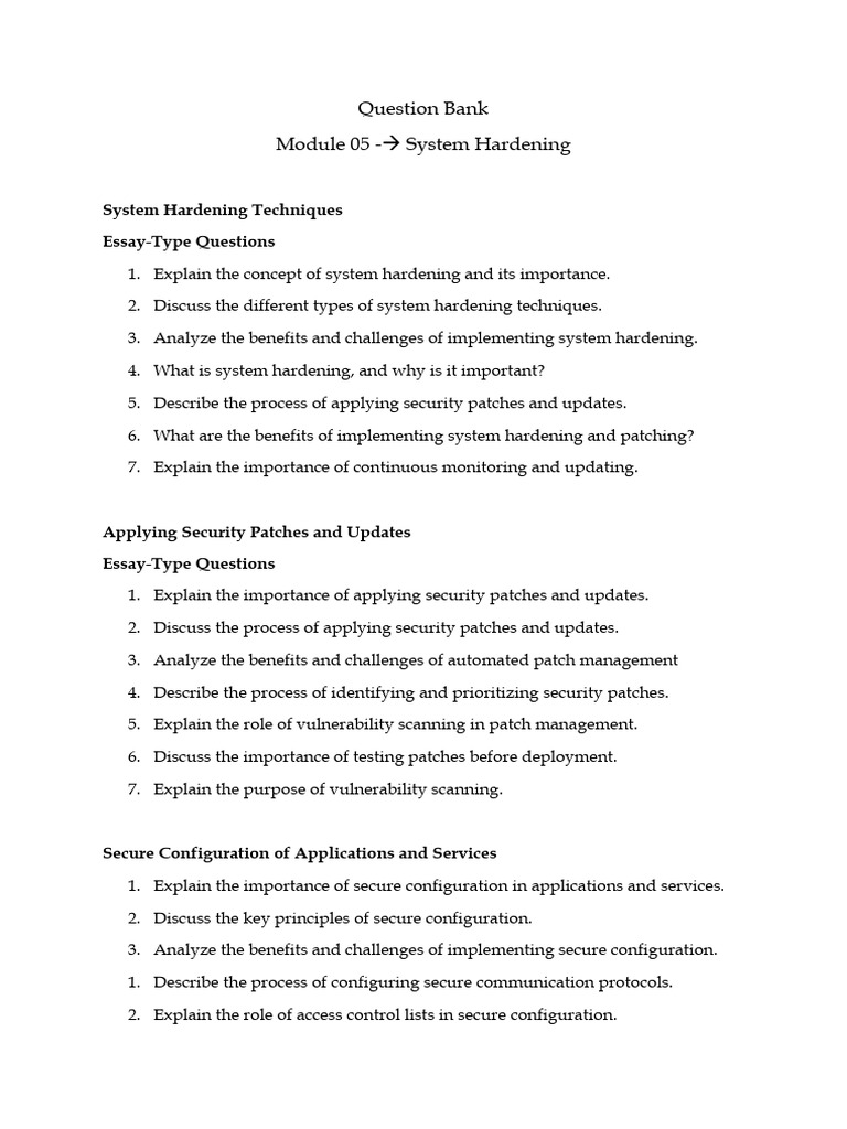 System Hardening Techniques and Challenges | PDF | Computer Security ...
