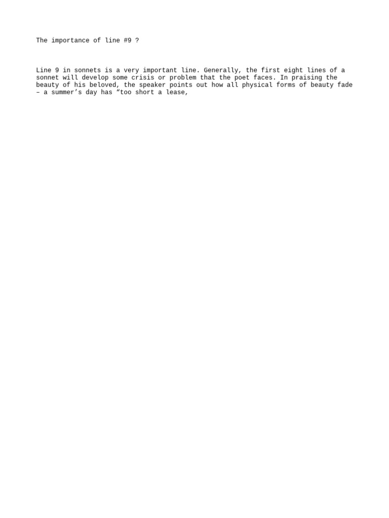 The Importance of Line #9 | PDF