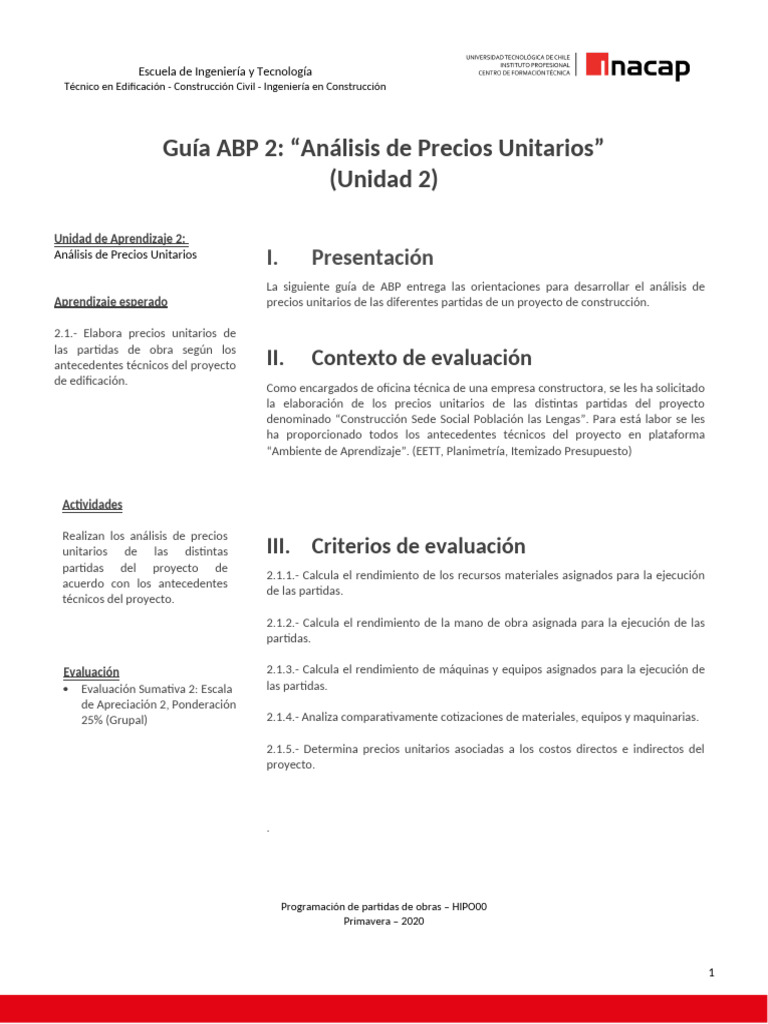 Guia ABP2 HIPO00 VFPPO ES2 611-2D | PDF | Presupuesto | Ingeniería
