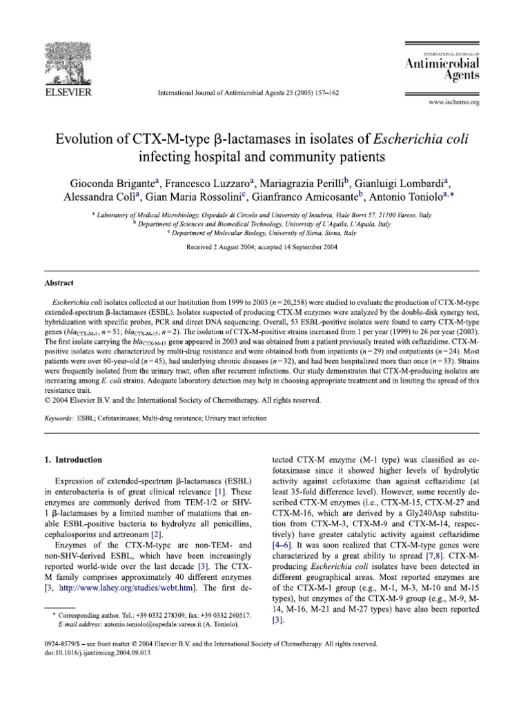 Evolution of CTX-M | PDF