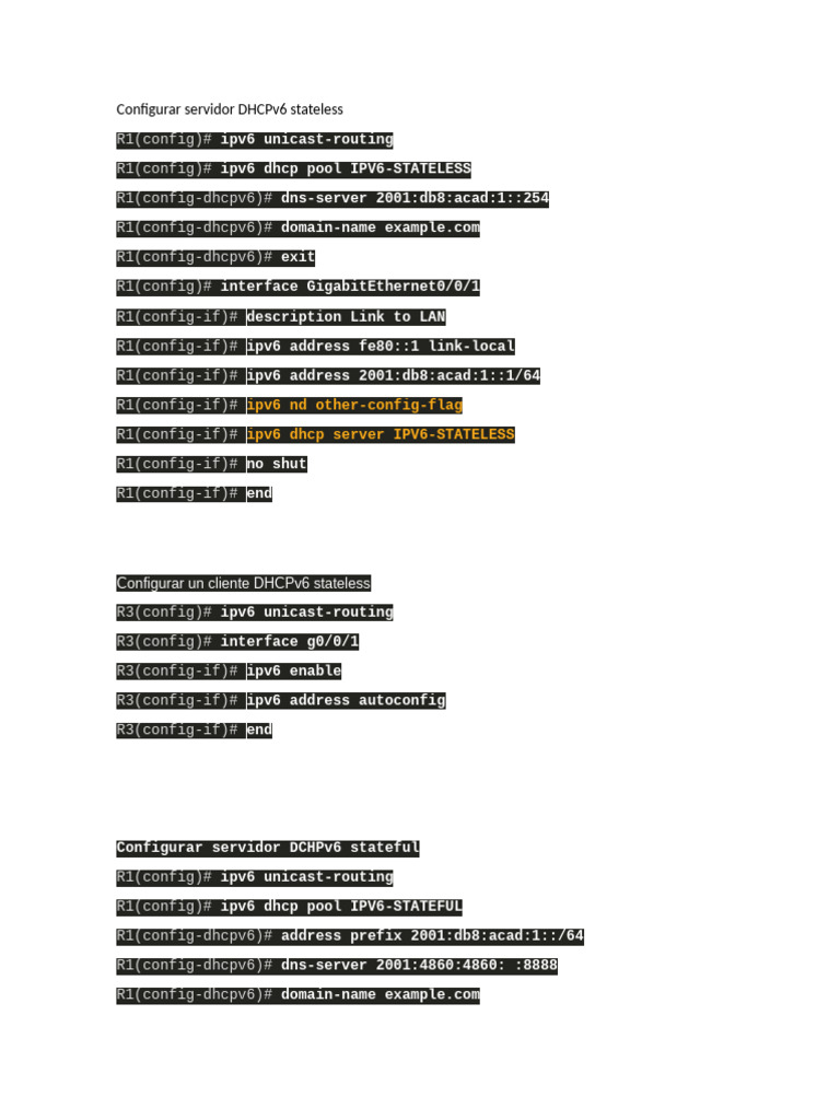 Configurar Servidor DHCPv6 Stateless | PDF