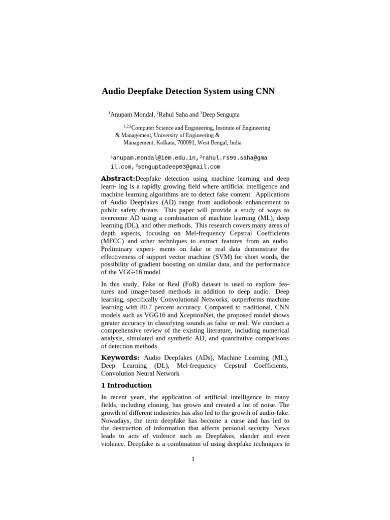 AI Audio Deepfake | PDF | Bandwidth (Signal Processing) | Machine Learning