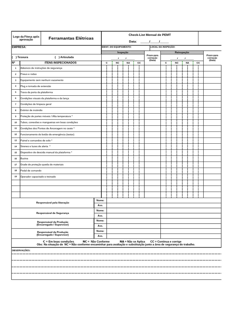 Check List Mesnal PEMT | PDF