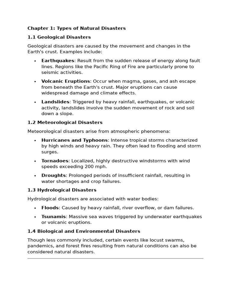 Chapter 1 Natural Disasters | PDF