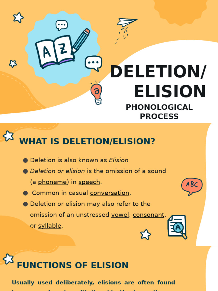 Deletion Elision | PDF | Oral Communication | Phonetics