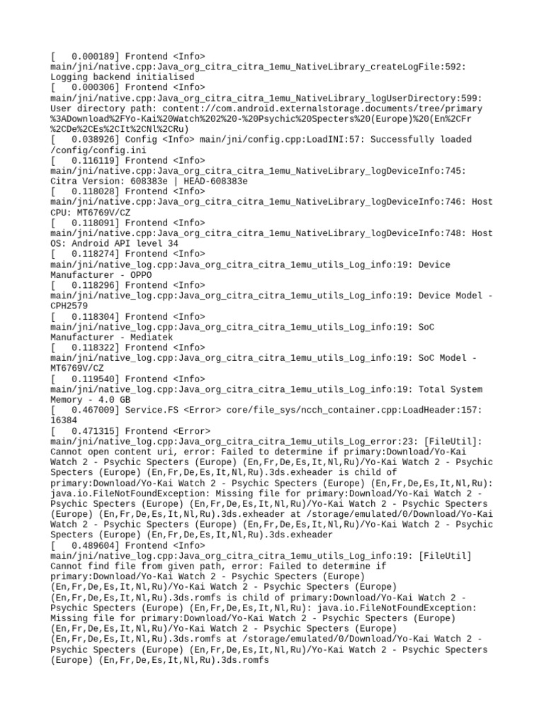 Citra Log - Txt.old | PDF | Software | Computing