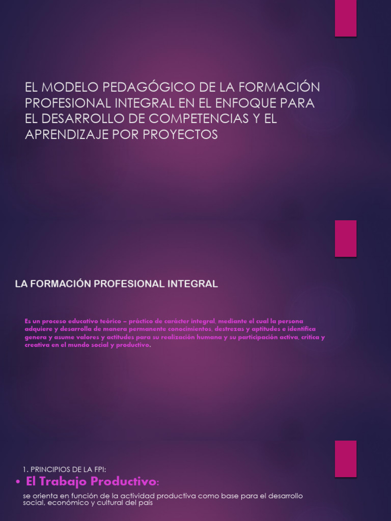 El Modelo Pedagógico de La Formación Profesional Integral | PDF ...