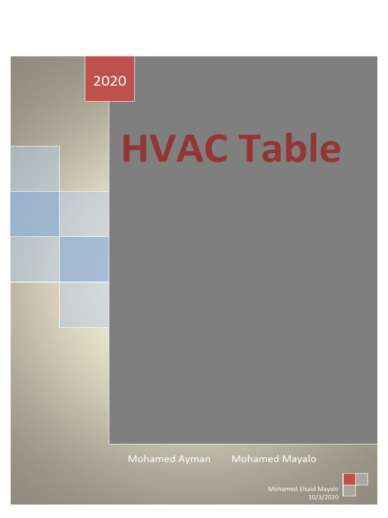 Hvac Table | PDF