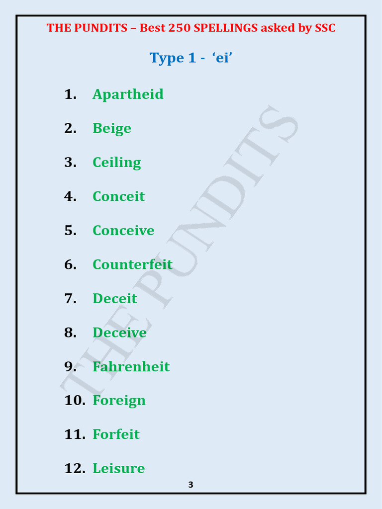 01.best 250 Spellings by The PUNDITS | PDF