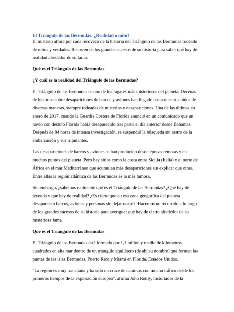 El Triángulo de Las Bermudas | PDF | islas Bermudas | Calabozo