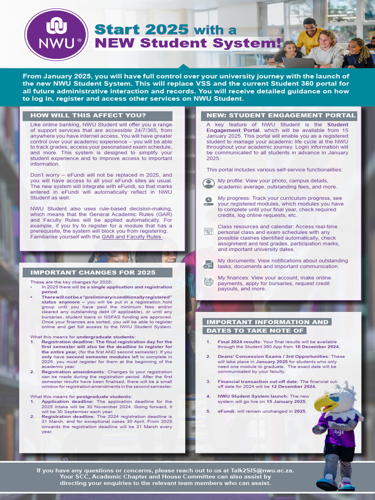 NWU Student System Launch 2025 | PDF