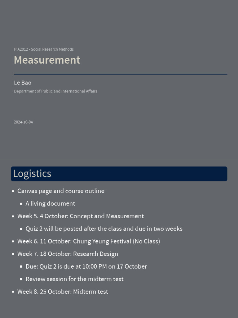 Week5 Measurement | PDF | Categorical Variable | Validity (Statistics)